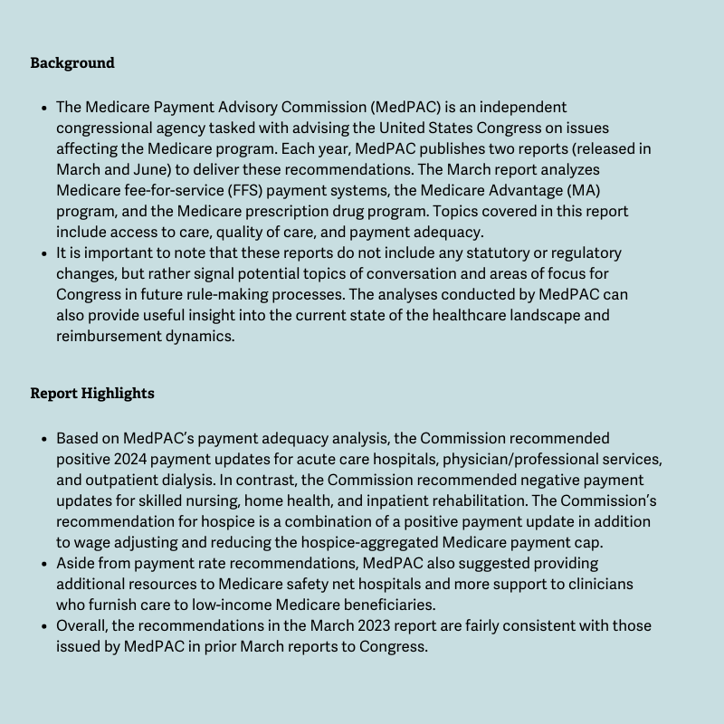 ECG Summary of March 2023 MedPAC Report to the Congress: Med...